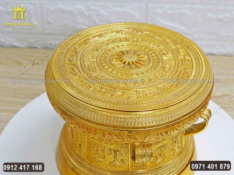 Quả Trống Đồng Mini Dát Vàng 9999 Cao Cấp
